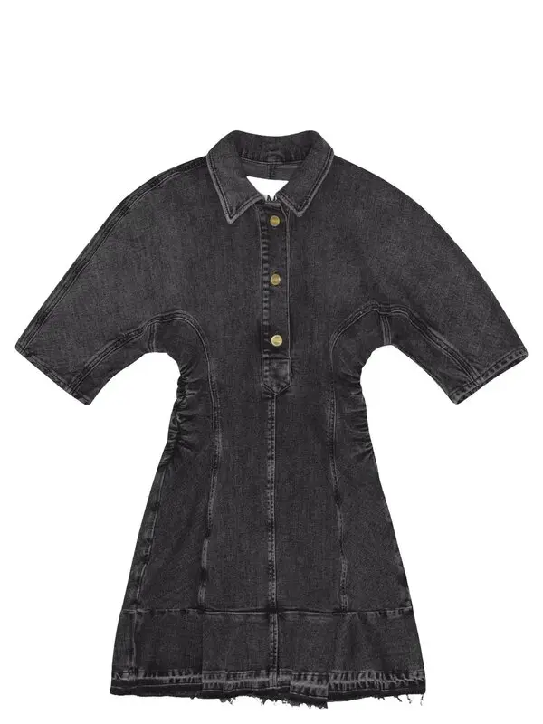 GANNI Tint-edge Denim Mini Dress - Grey