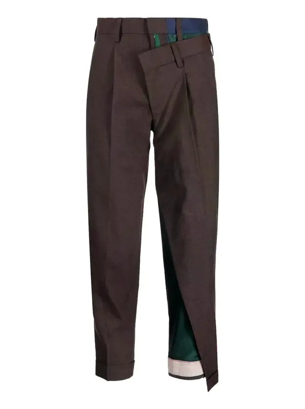 Kolor High-waisted Cropped Trousers - Brown