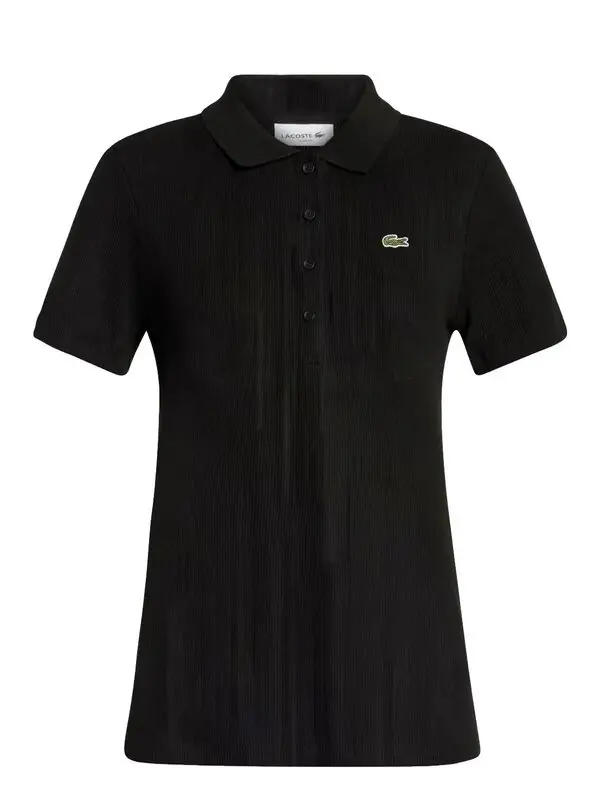 Lacoste Logo-appliqué Polo Shirt - Black