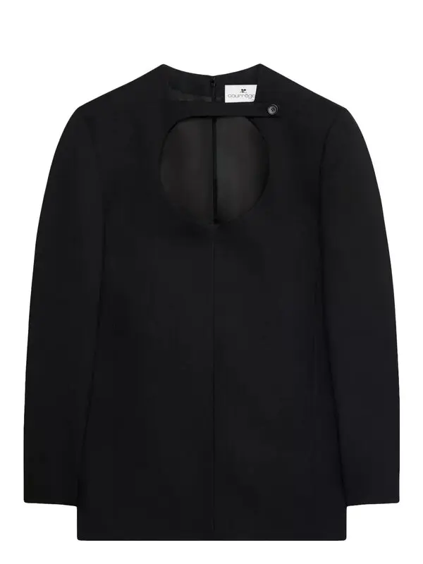 COURREGES Cut-out Virgin-wool Minidress - Black