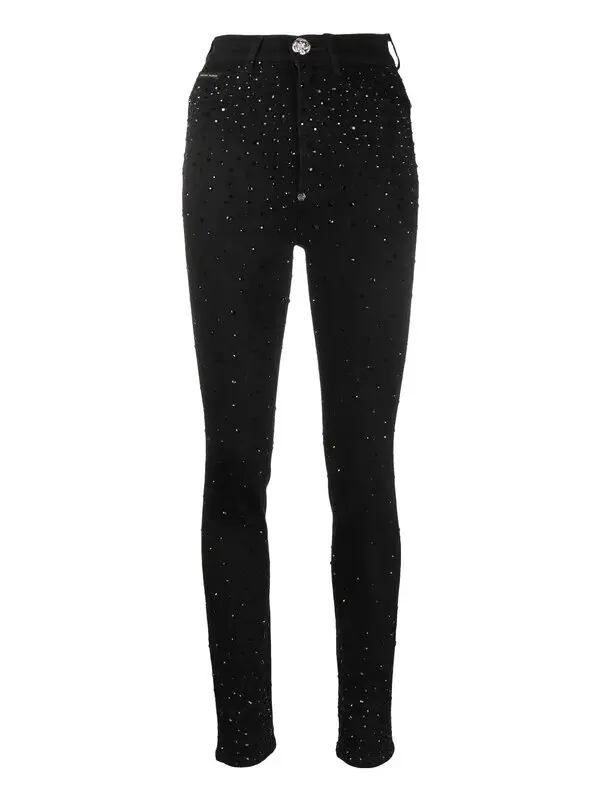Philipp Plein Rhinestone-embellished Skinny Jeans - Black