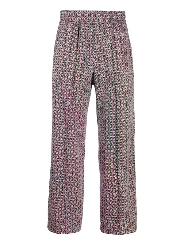 Gcds Logo-jacquard Track Pants - Red