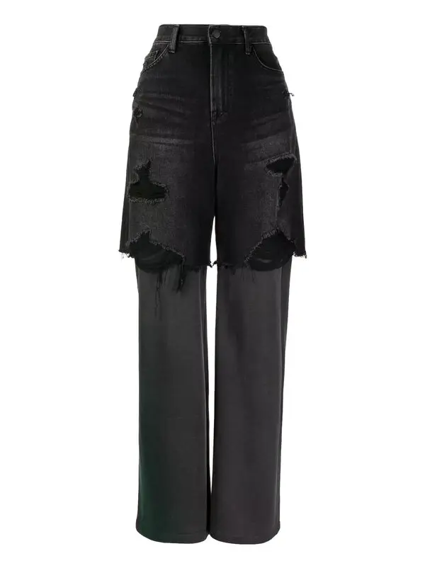 Goen.j Distressed Straight-leg Jeans - Grey