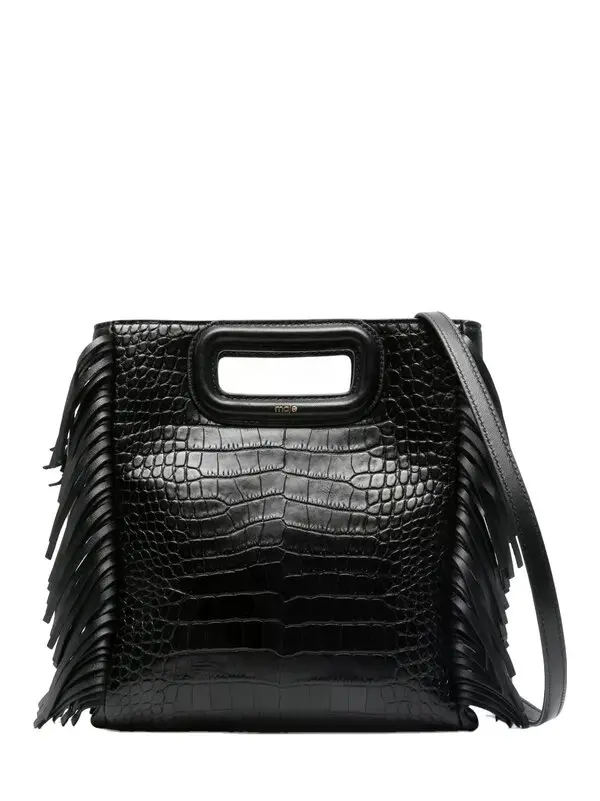 Maje M Bag With Fringed Sides - Black