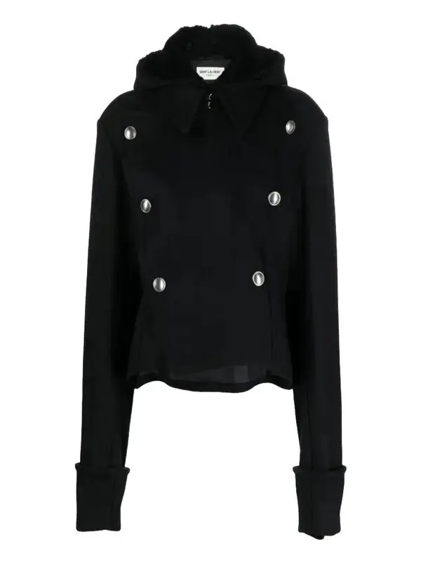 Saint Laurent Detachable-hood Military Jacket - Black