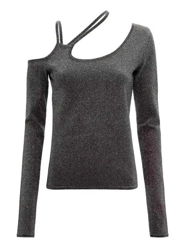 JW Anderson Cut-out Metallic Asymmetric Top - Grey