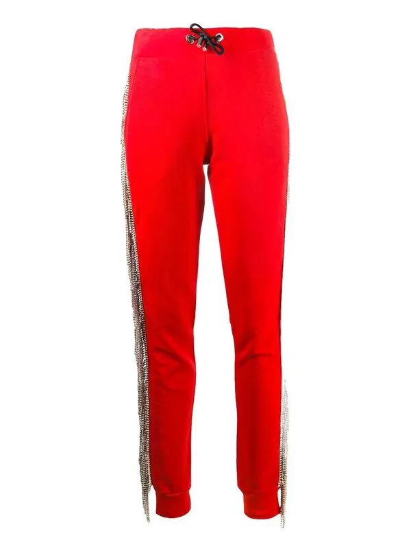 Philipp Plein Crystal-embellished Jogging Trousers - Red