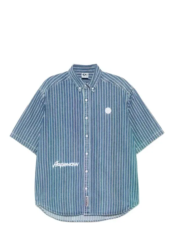 AAPE BY *A BATHING APE Striped Denim Shirt - Blue