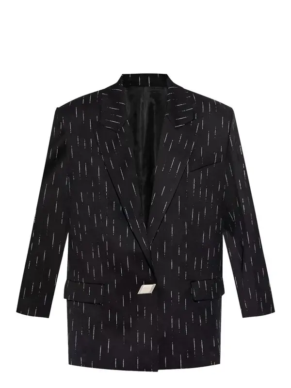 Attico Single-button Wool-blend Blazer - Black
