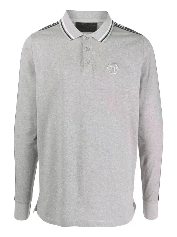 Philipp Plein Logo Embroidered Polo Shirt - Grey