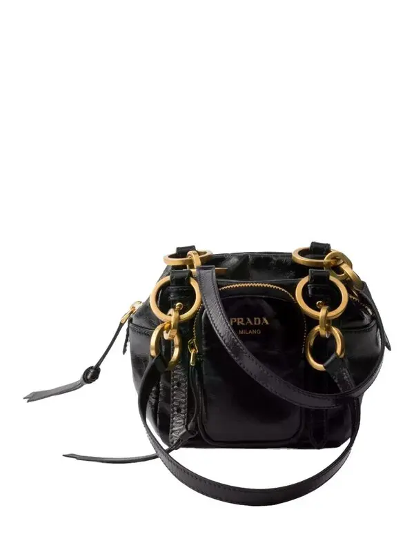 Prada Mini Leather Tote Bag - Black
