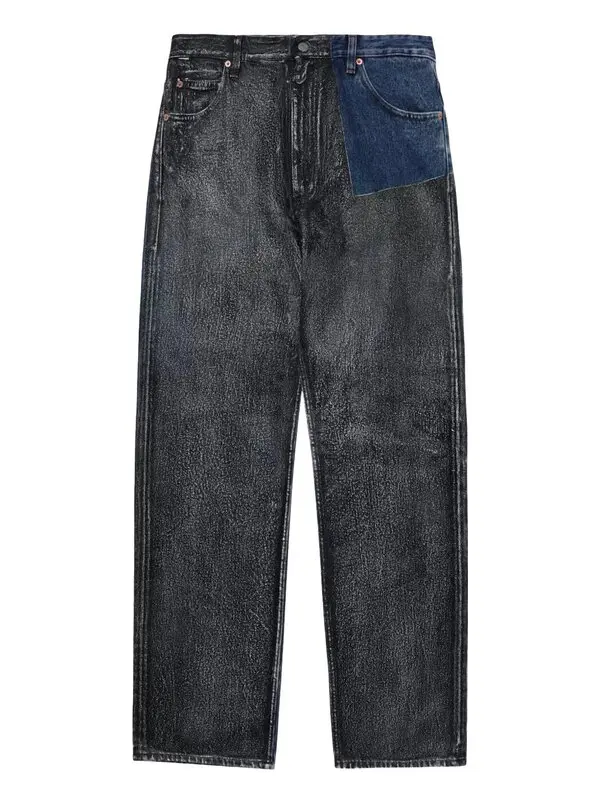 MAISON MARGIELA Paneled Mid-rise Straight-leg Jeans - Grey