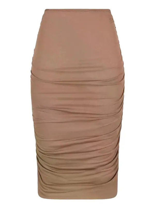 Dolce & Gabbana Draped-detail Midi Skirt - Brown