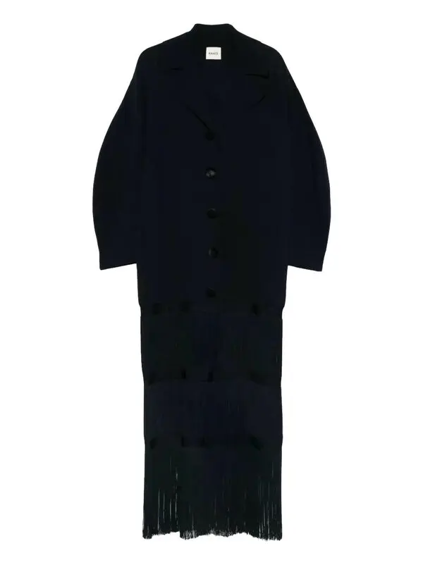 Khaite Fringed Coat - Blue