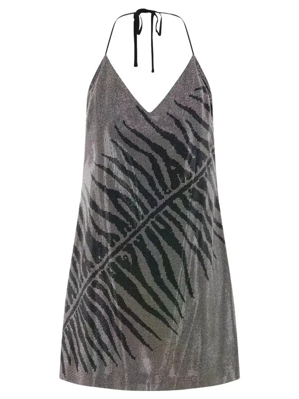 Roberto Cavalli Rhinestoned Mini Dress - Black