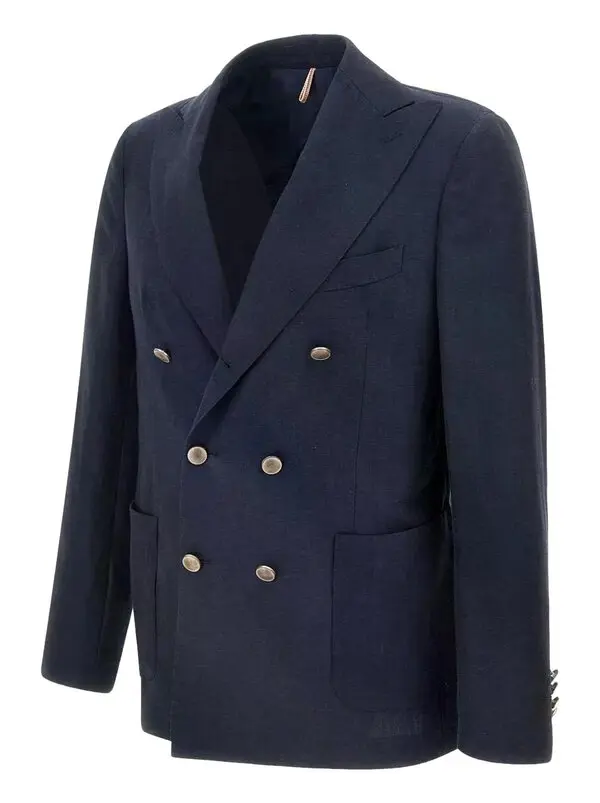 SANTANIELLO Double-breasted Blazer - Blue