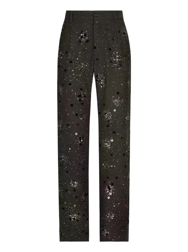 Dolce & Gabbana Sequin-embellished Trousers - Black
