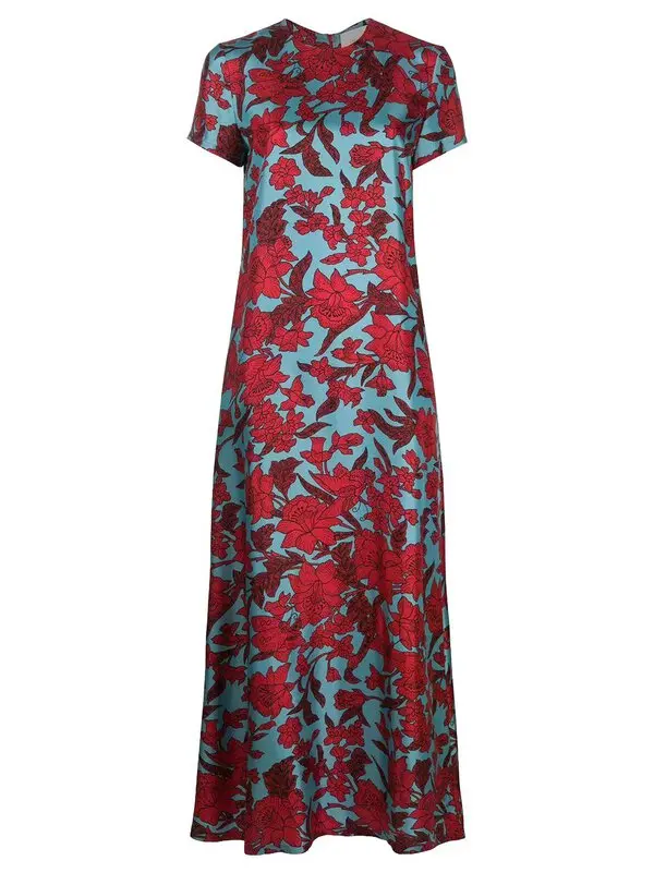 La DoubleJ Floral Print Swing Dress - Red