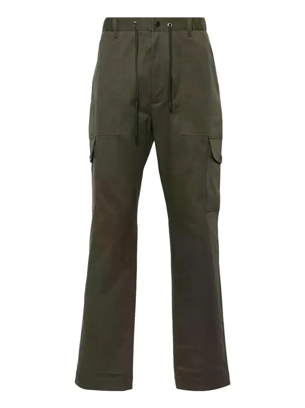 Moncler Logo-patch Straight-leg Trousers - Green