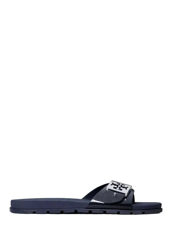 Tory Burch Buckle Slide Sandals - Blue