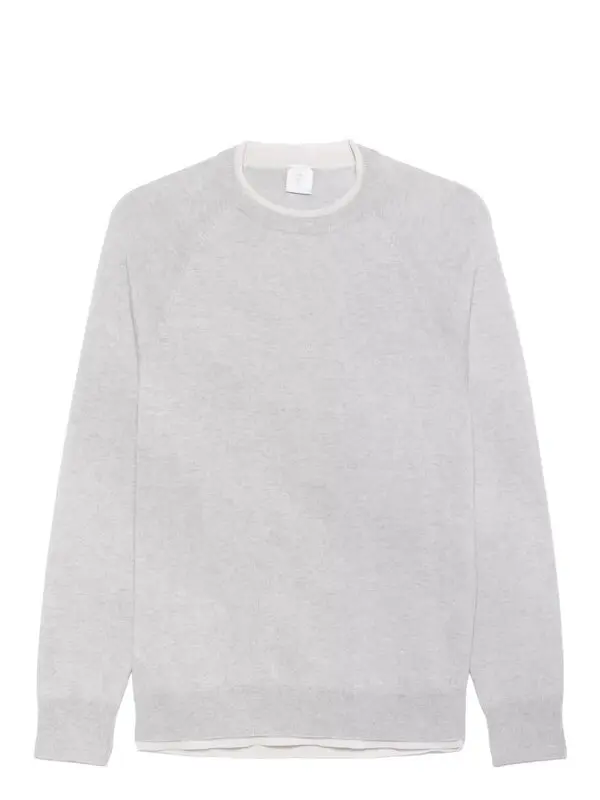 Eleventy Contrasting-trim Sweater - Grey