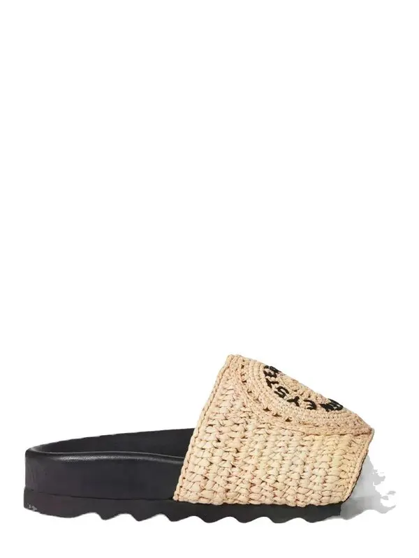 Stella McCartney Elyse Raffia Slides - Neutrals