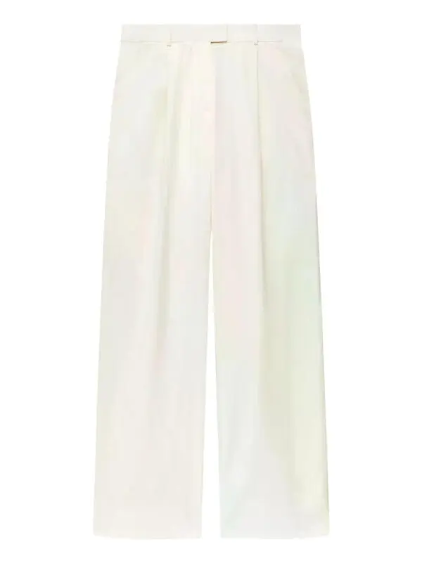 Another Tomorrow Pleated Trousers - White