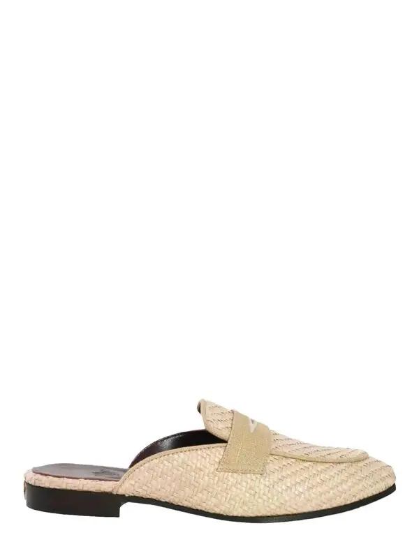 BOUGEOTTE Raffia Mules - Neutrals