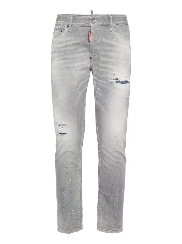 Dsquared2 Distressed Washed-denim Jeans - Grey