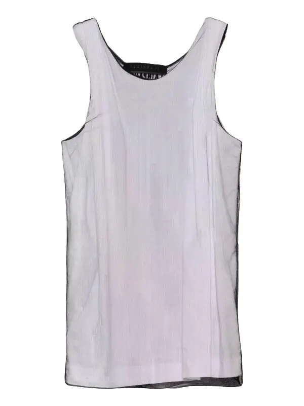 ALAINPAUL Mesh-overlay Tank Top - Black