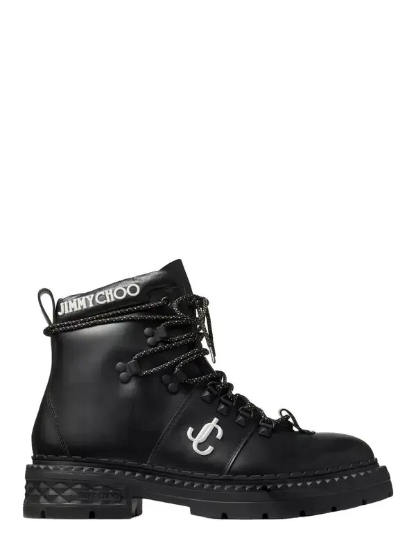 JIMMY CHOO Marlow Monogram Hiking Boots - Black