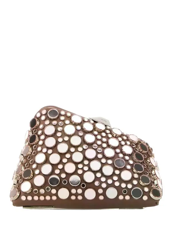 Attico Clasp-fastening Clutch - Brown