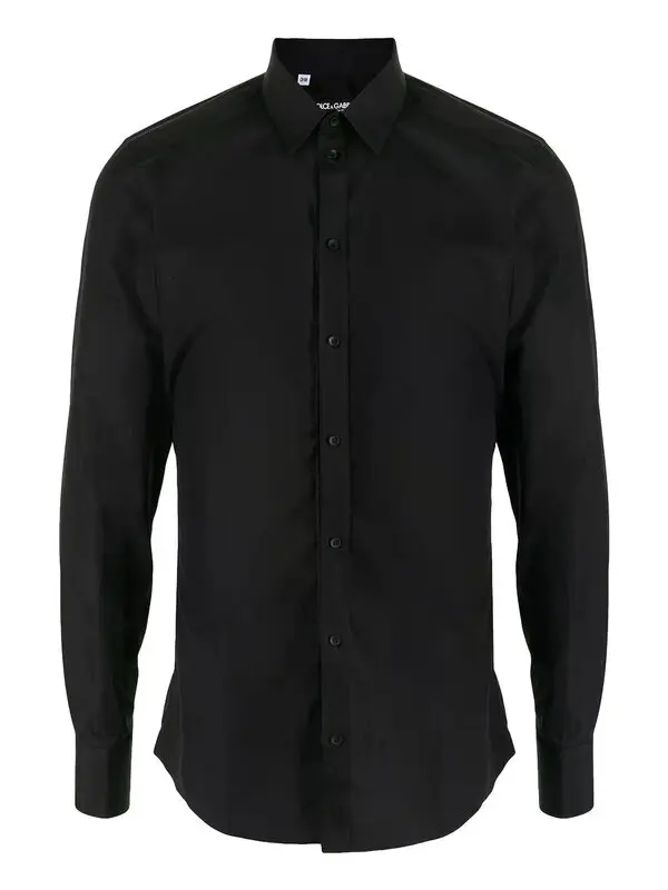 Dolce & Gabbana Button-down Poplin Shirt - Black