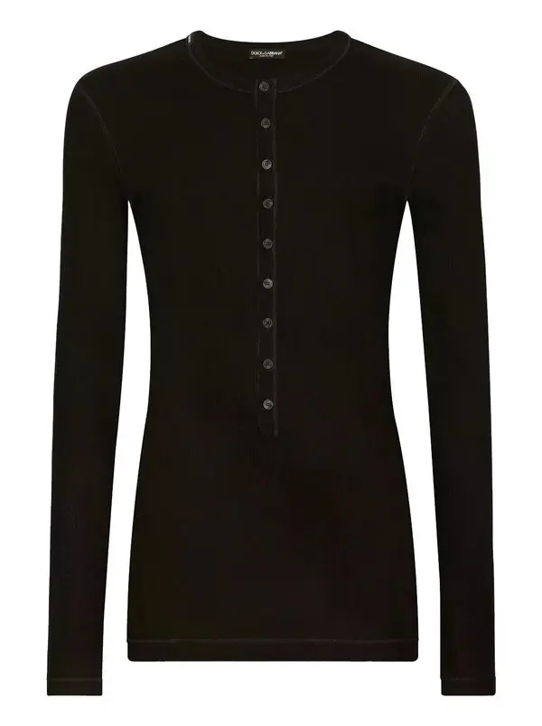 Dolce & Gabbana Fine-rib Cotton T-shirt - Black