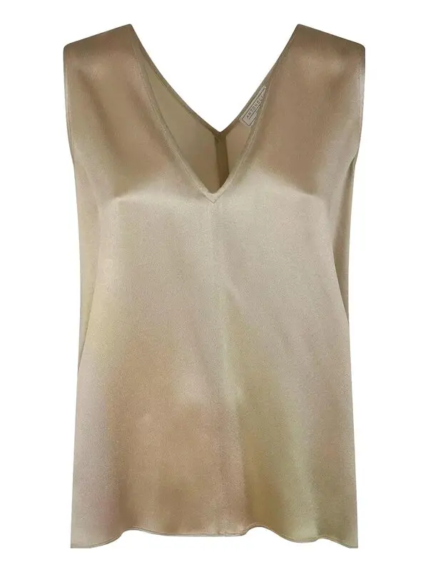 Antonelli Firenze Satin-finish Sleeveless Top - Neutrals