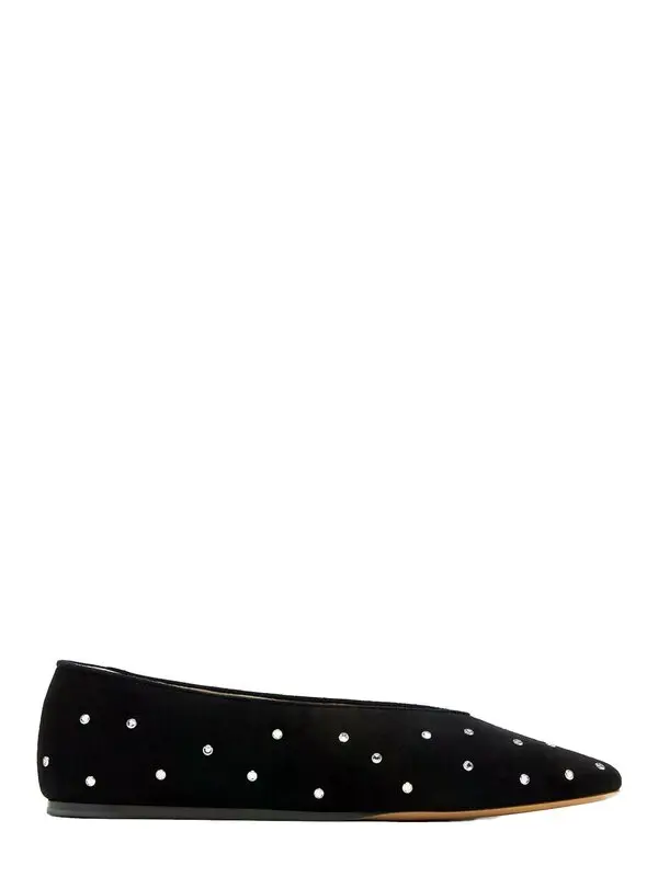 Le Monde Beryl Suede Ballerina Shoes - Black