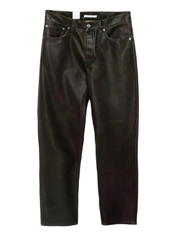 SUNFLOWER Faux Leather Loose Trousers - Brown