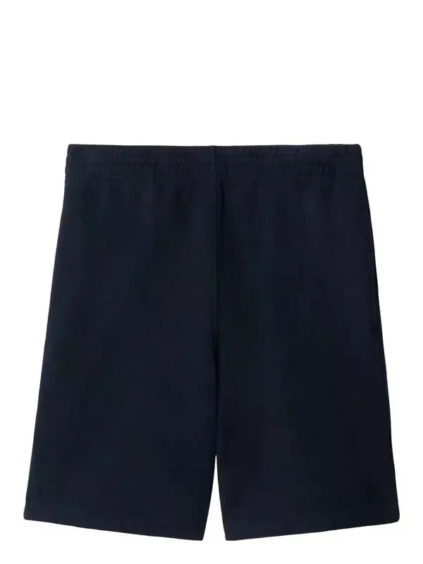Burberry Equestrian Knight Appliqué Cotton Shorts - Blue