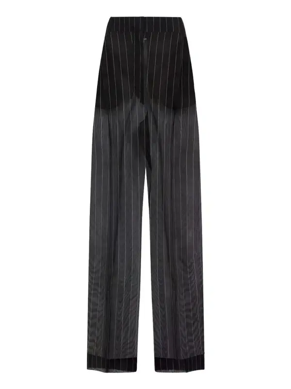 Khaite Pinstripe Translucent Trousers - Black