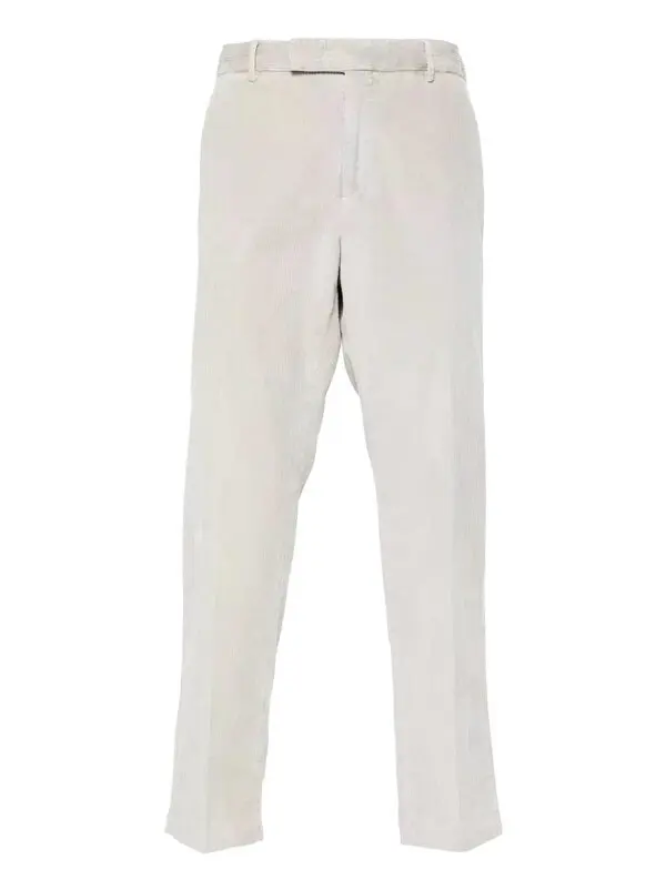 PT TORINO Mid-rise Corduroy Tapered Trousers - Neutrals
