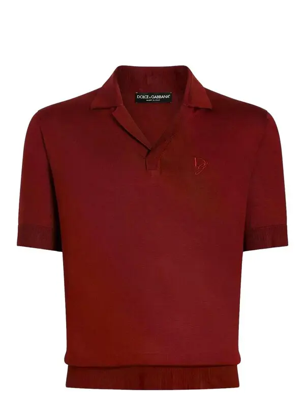 Dolce & Gabbana Logo-embroidered Polo Shirt - Red