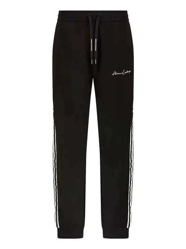 Armani Exchange Logo-embroidered Track Pants - Black