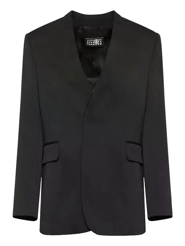 MAISON MARGIELA Collarless Single-breasted Blazer - Black