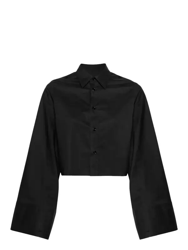 MAISON MARGIELA Extra-long Sleeve Cropped Shirt - Black