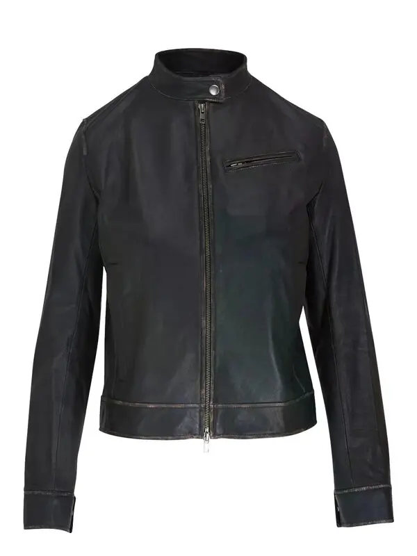 Vince Lambskin Leather Jacket - Black
