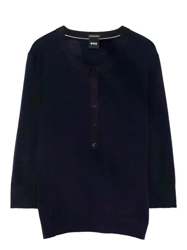BOSS Virgin Wool Sweater - Blue
