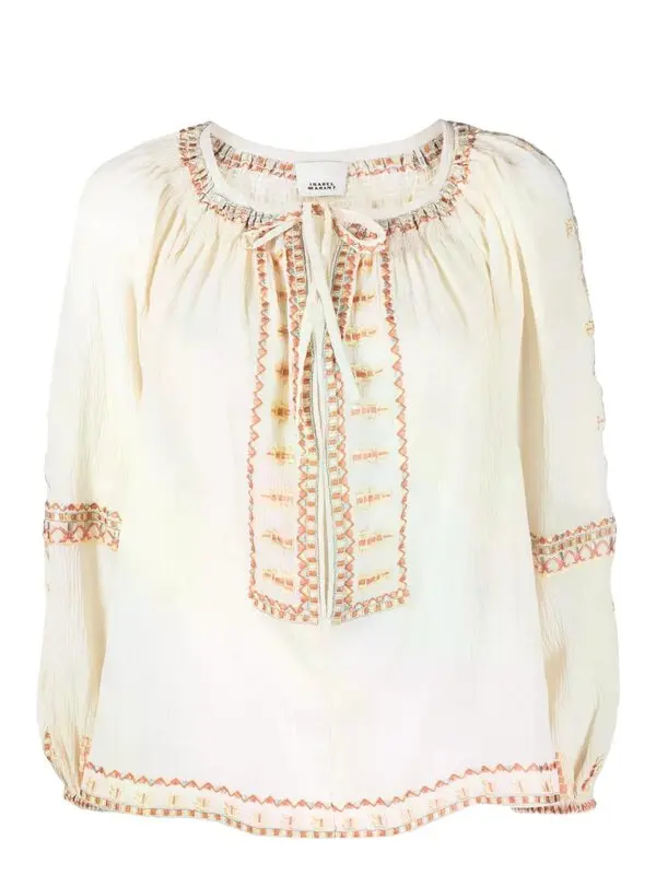 Isabel Marant Étoile Clive Sequin-embellished Blouse - Neutrals