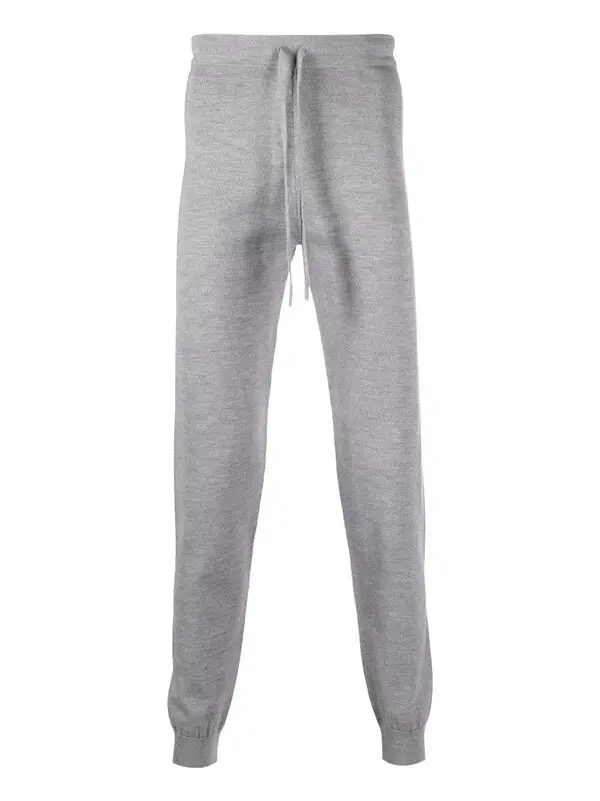 Corneliani Drawstring Virgin Wool-blend Track Pants - Grey
