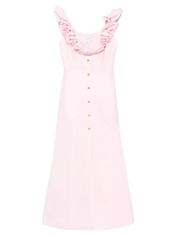 Giambattista Valli Ruffled-detail Midi Dress - Pink