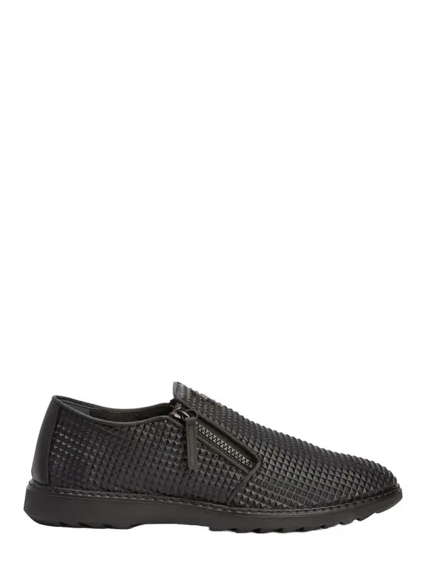 GIUSEPPE ZANOTTI Cooper Flat Leather Loafers - Black